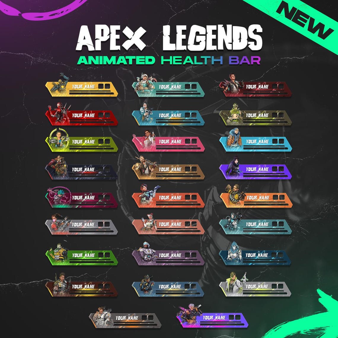 Animated Apex Overlays Stream Pack for Twitch Streamers Overlays for ...