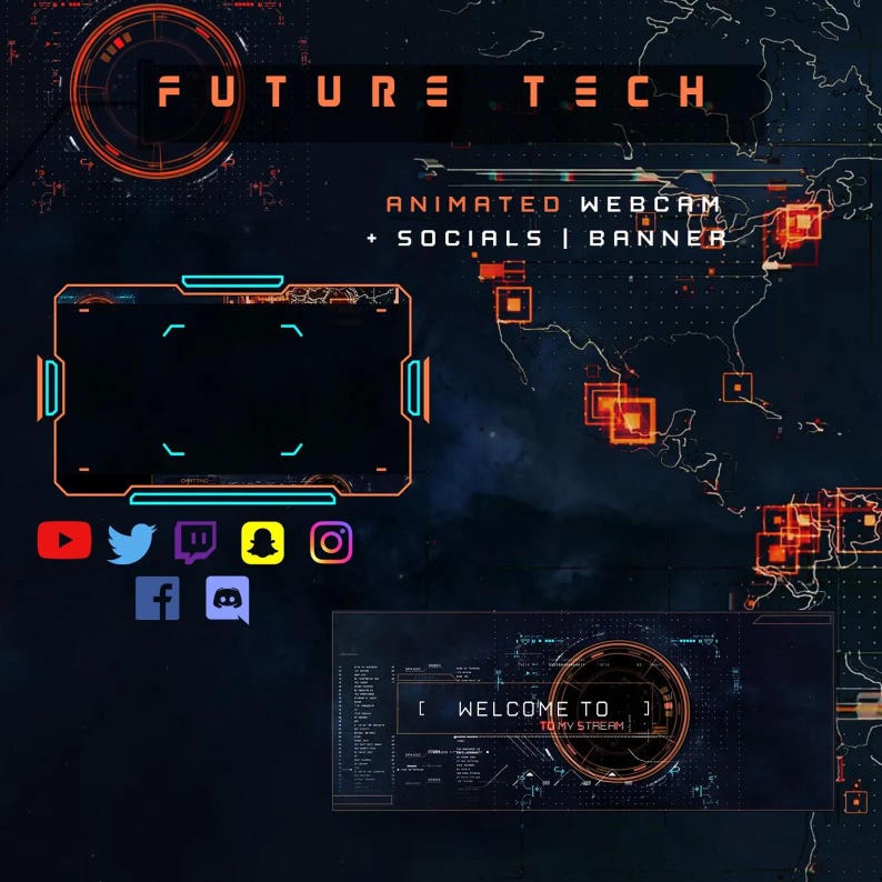 Premium Future Stream Package Full Twitch Stream Overlays Animated ...