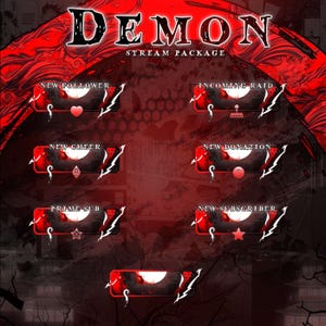 Demon Stream Package Full Twitch Stream Overlays Animated Stream for ...