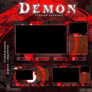 Demon Stream Package Full Twitch Stream Overlays Animated Stream for ...