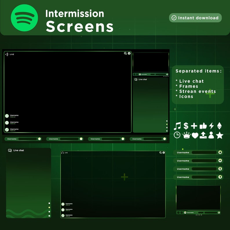 Animated Spotify Stream Package for Twitch Streamers for Music Lovers ...
