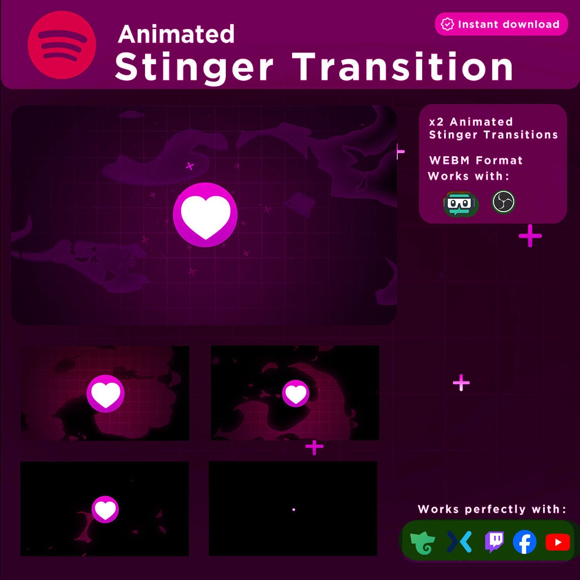 Animated Spotify Stream Package for Twitch Streamers for Music Lovers ...