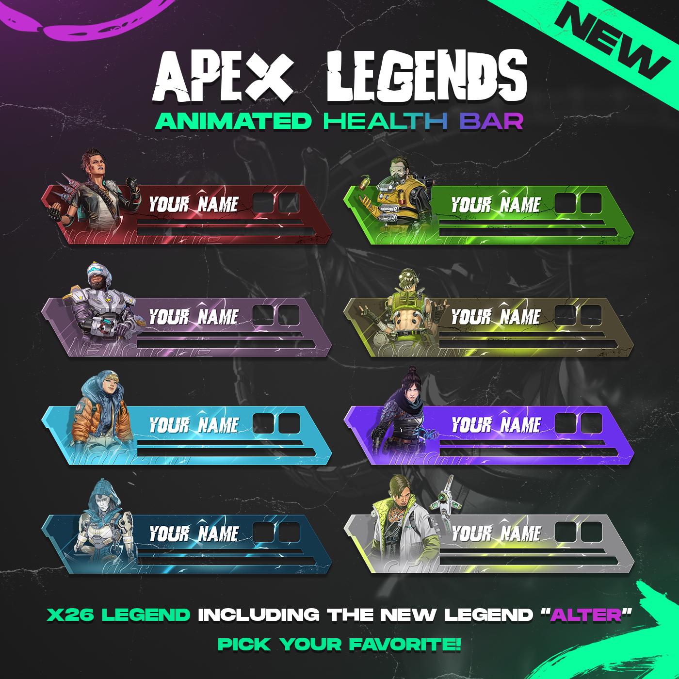 Animated Apex Overlays Stream Pack for Twitch Streamers Overlays for ...