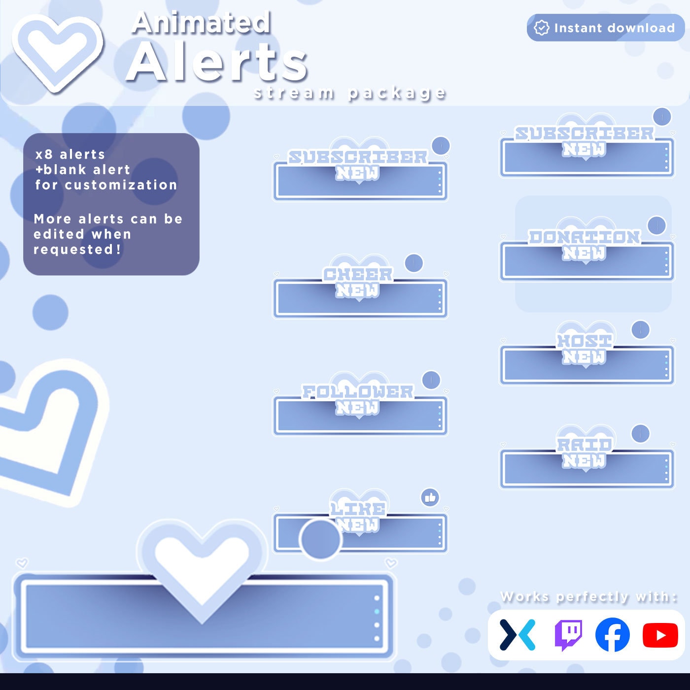 Animated Pure Heart Stream Pack for Twitch Streamers Fantasy Overlays ...