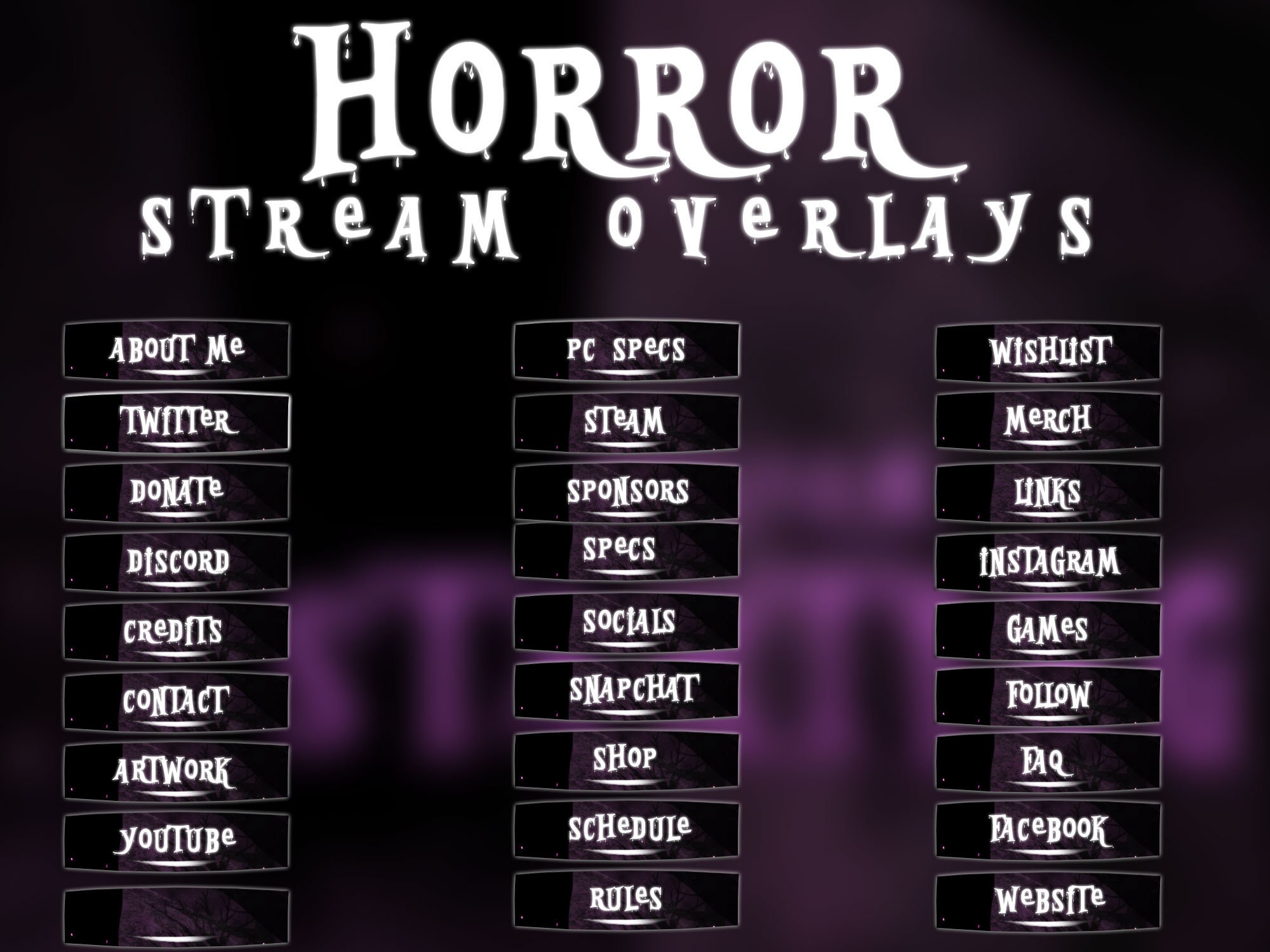 Animated Horror Overlays / Stream Graphics for Twitch Streamers ...