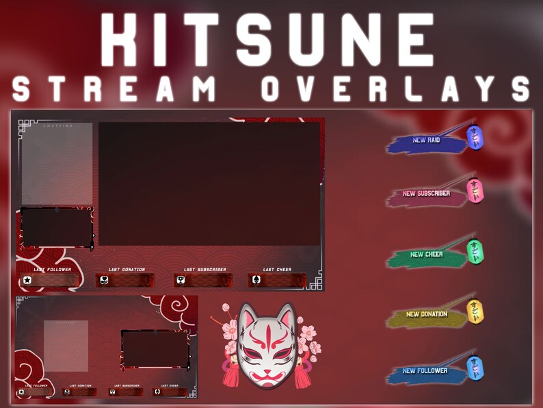 Animated Kitsune Stream Package for Twitch Streamers Japanese Kitsune ...