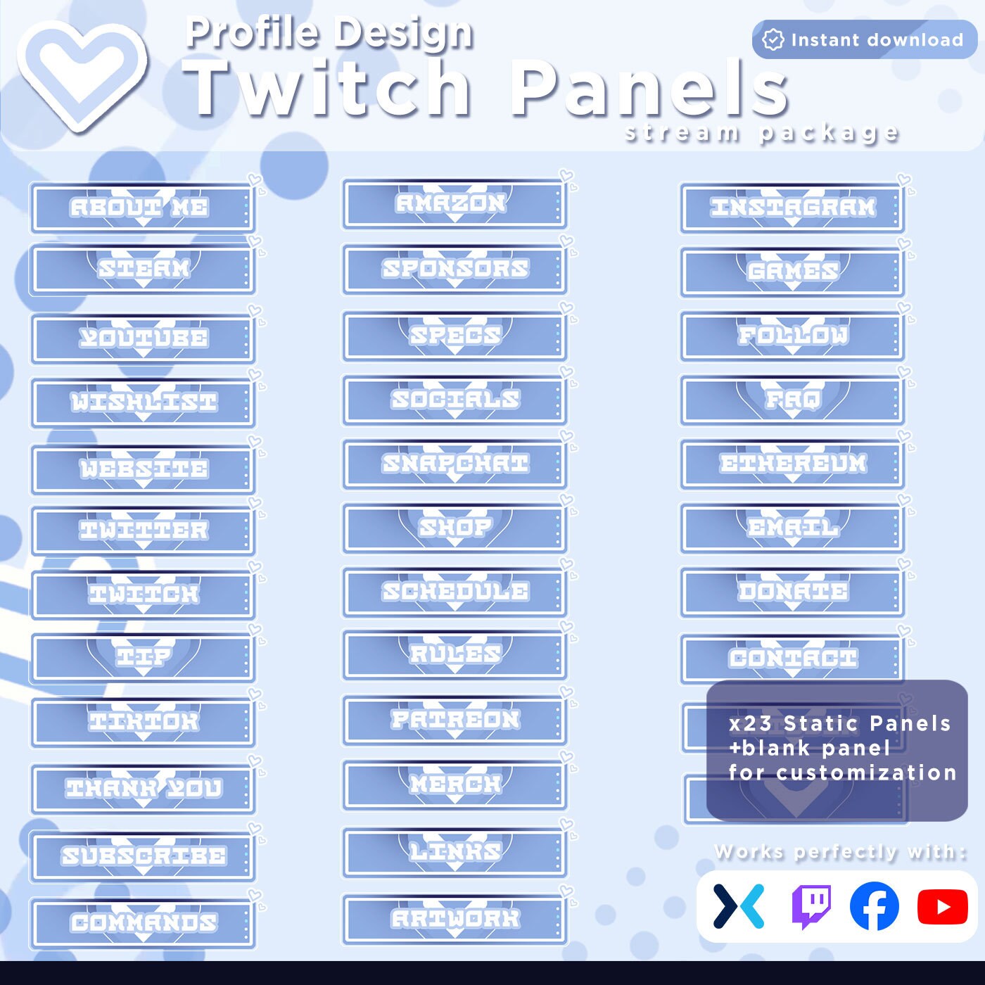 Animated Pure Heart Stream Pack for Twitch Streamers Fantasy Overlays ...