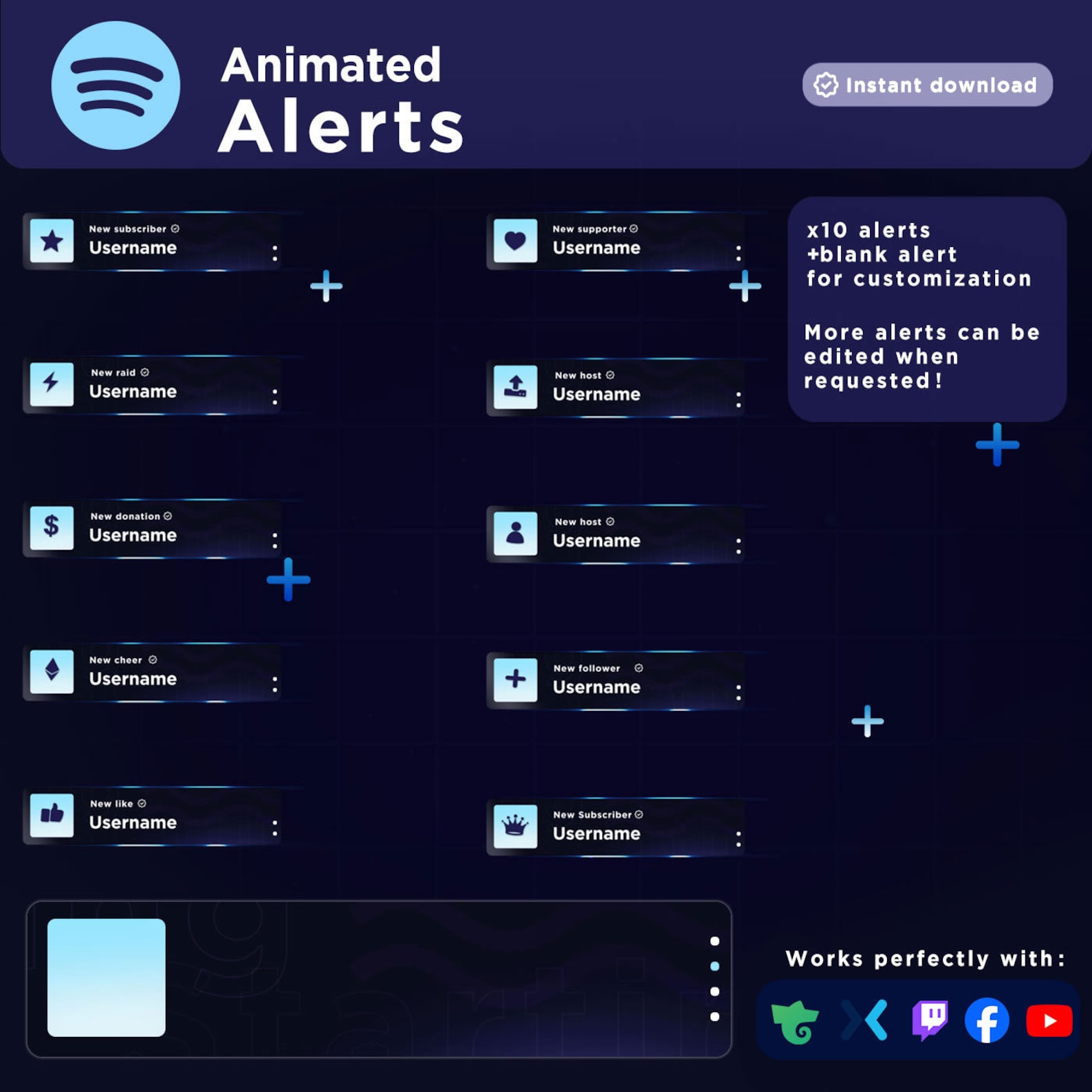 Animated Spotify Stream Package for Twitch Streamers for Music Lovers ...