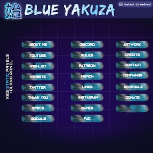 Premium Blue Yakuza Stream Pack for Twitch Streamers Overlays for ...