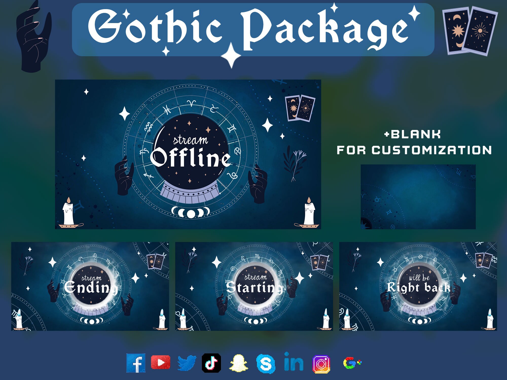 Premium Goth Witch Stream Package Full Twitch Stream Overlays Animated ...