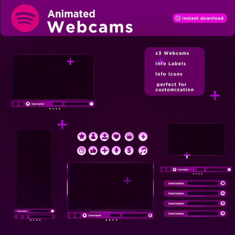 Animated Spotify Stream Package for Twitch Streamers for Music Lovers ...