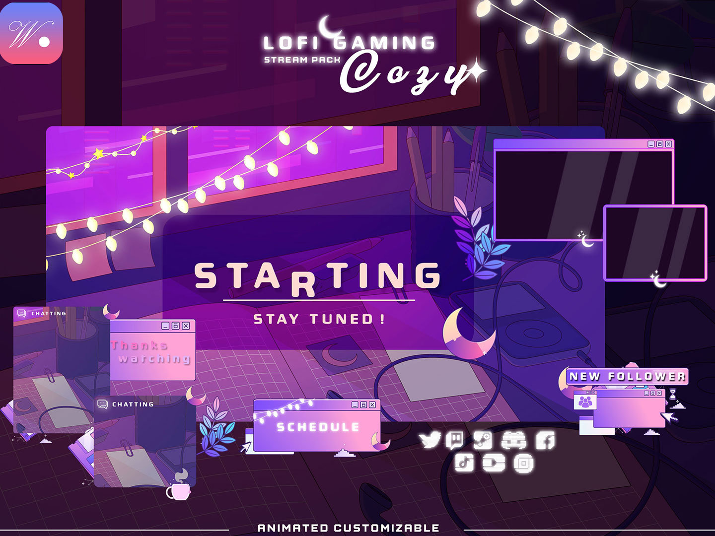 Animated Lofi Stream Pack for Twitch Streamers Pixel Relax Lofi ...
