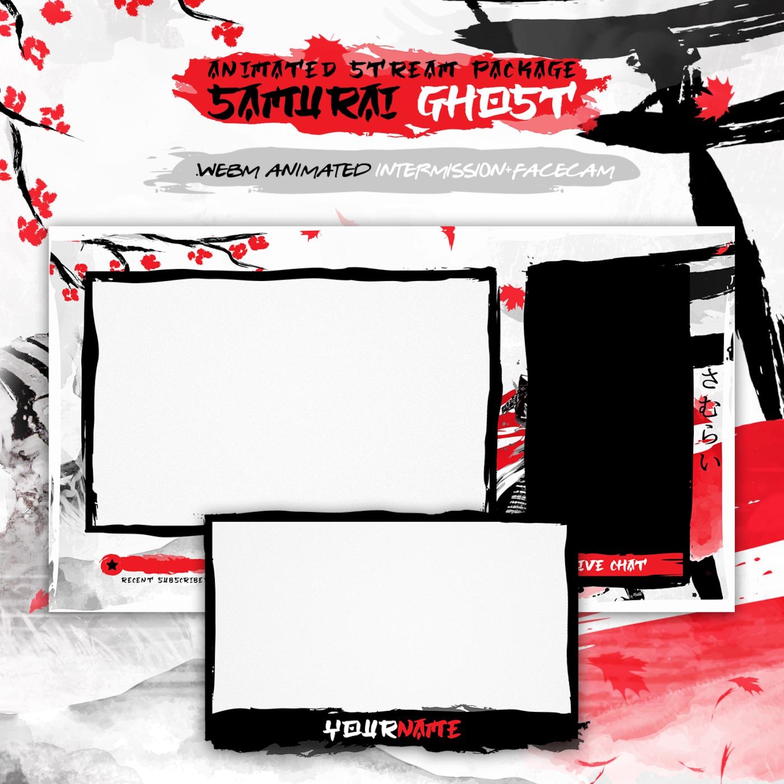 Premium Samurai Stream Package Full Twitch Stream Overlays Animated ...
