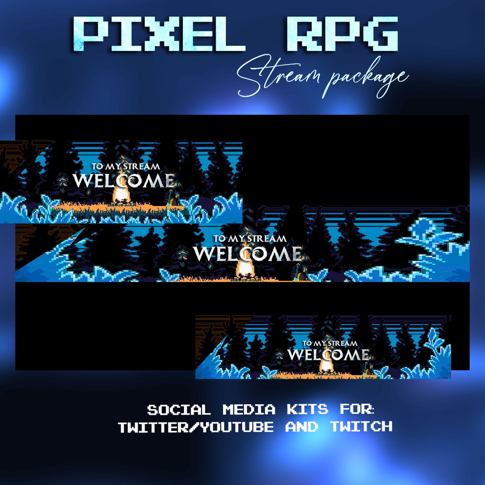 Premium Fantasy Night Stream Package Full Twitch Stream Overlays ...