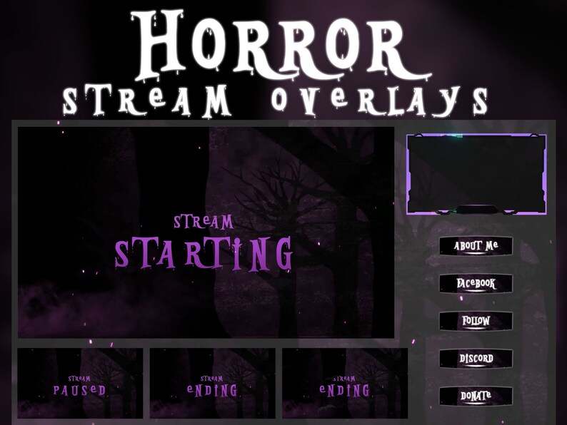 Animated Horror Overlays / Stream Graphics for Twitch Streamers ...