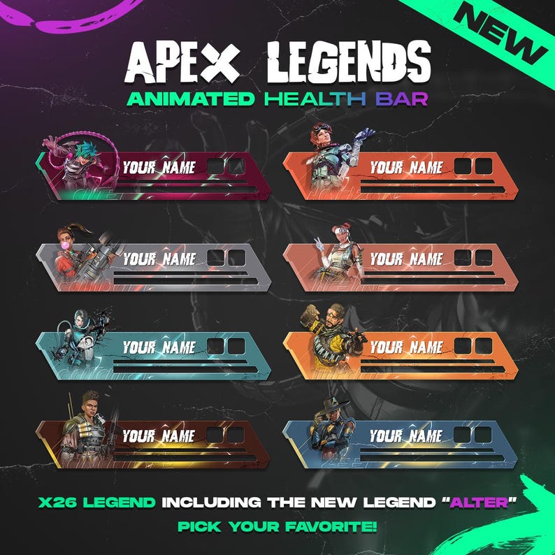Animated Apex Overlays Stream Pack for Twitch Streamers Overlays for ...