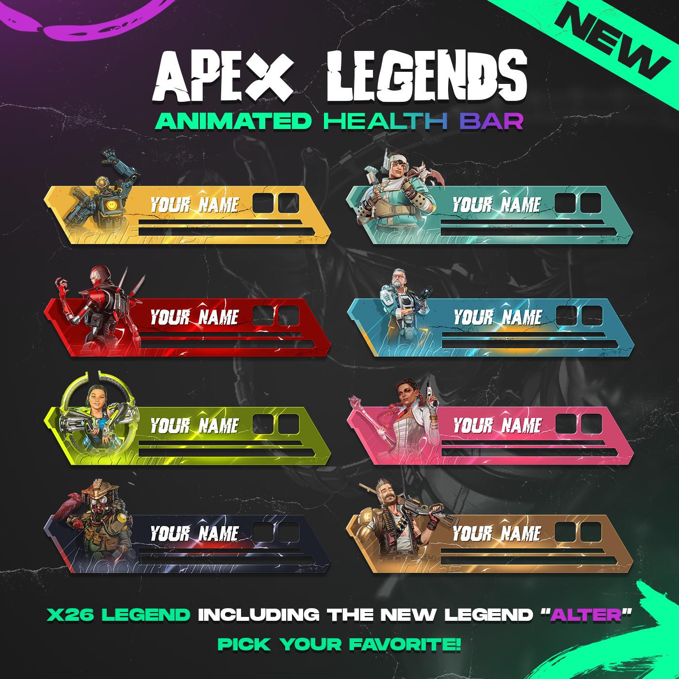 Animated Apex Overlays Stream Pack for Twitch Streamers Overlays for ...