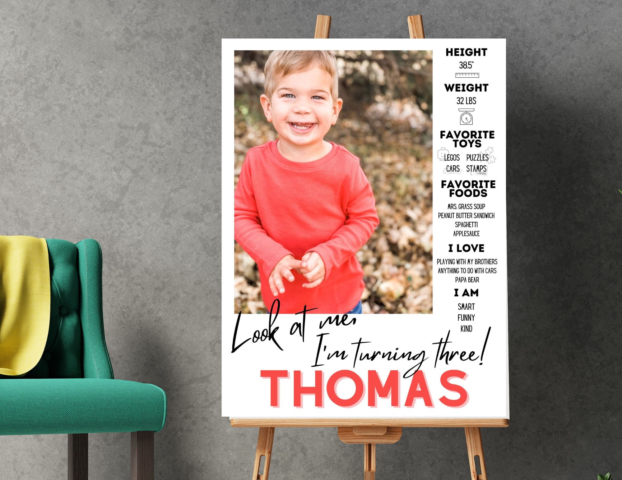 EDITABLE 3rd Birthday Milestone Poster, Sign, Photo Poster, Printable ...