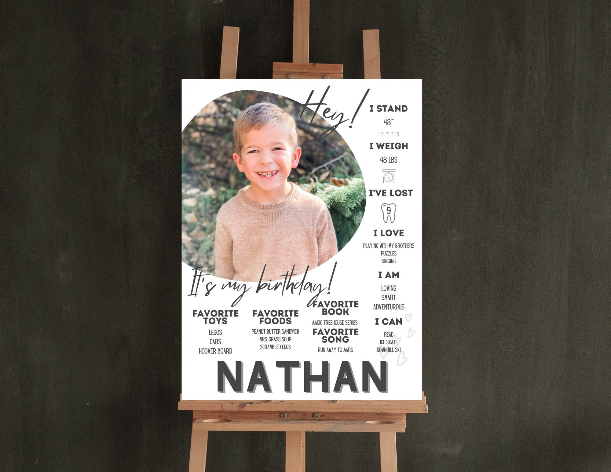 EDITABLE Birthday Milestone Poster, Chalkboard Sign, Photo Poster ...