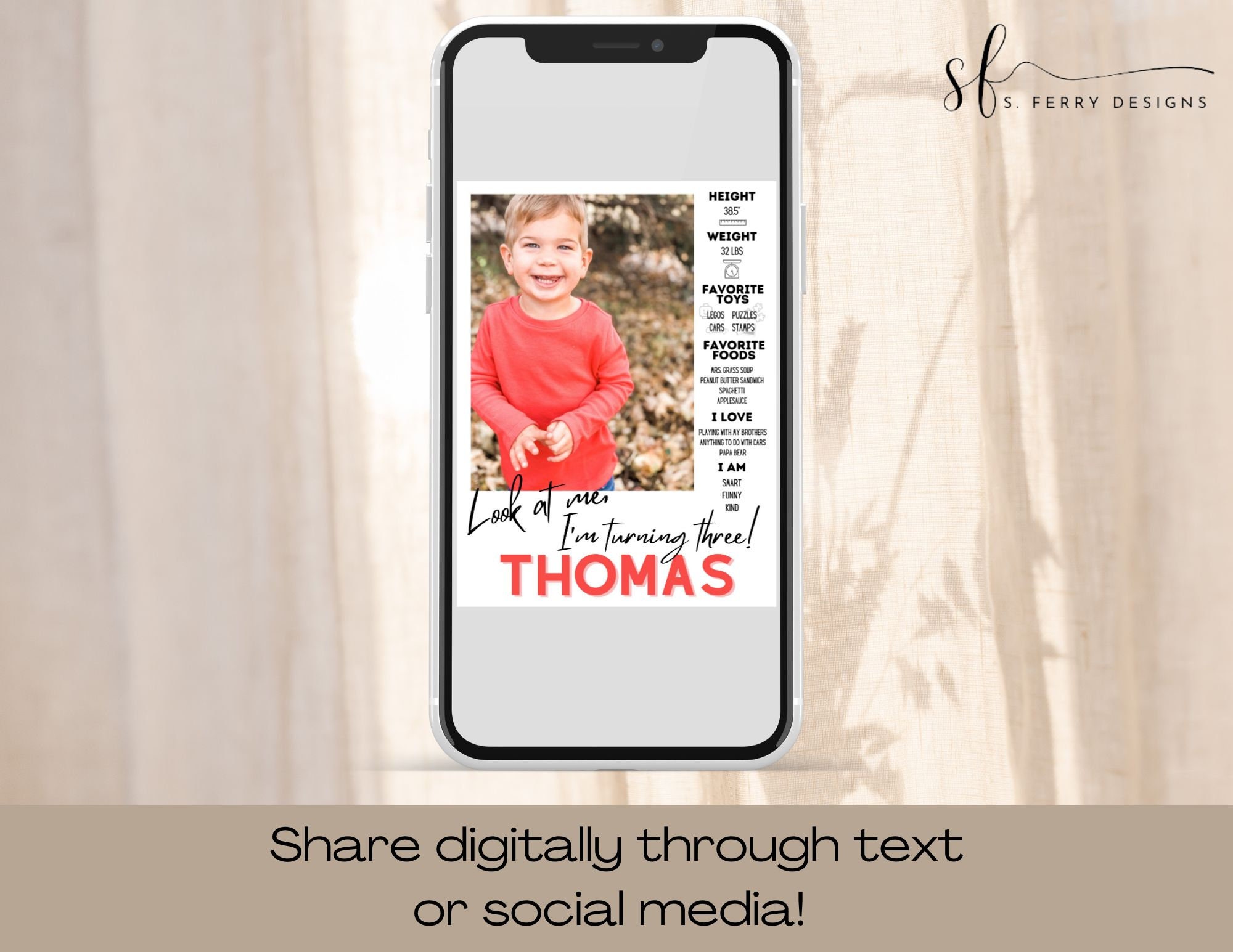 EDITABLE 3rd Birthday Milestone Poster, Sign, Photo Poster, Printable ...