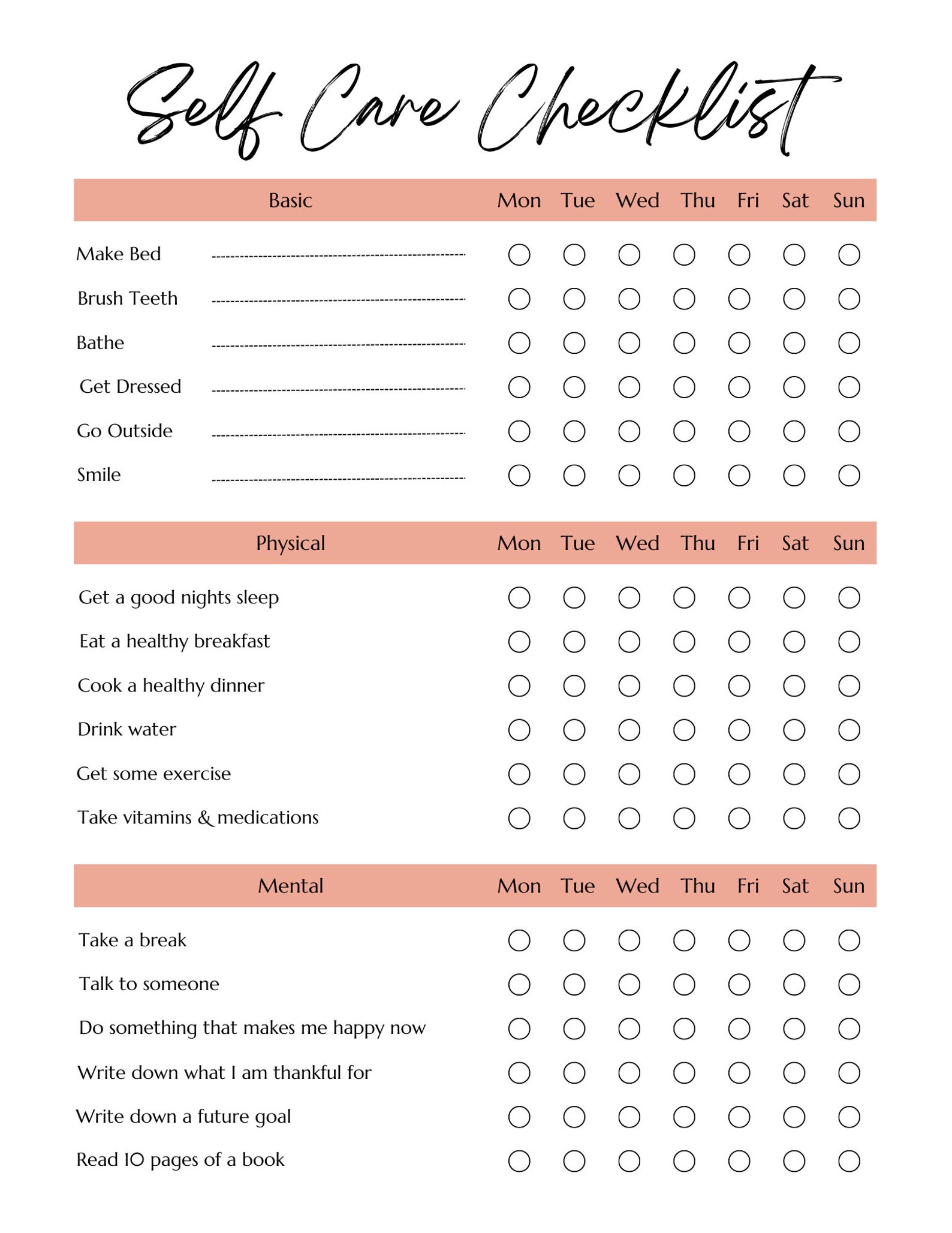Self Care & Self Love Workbook Mental Health Journal Guided Digital ...