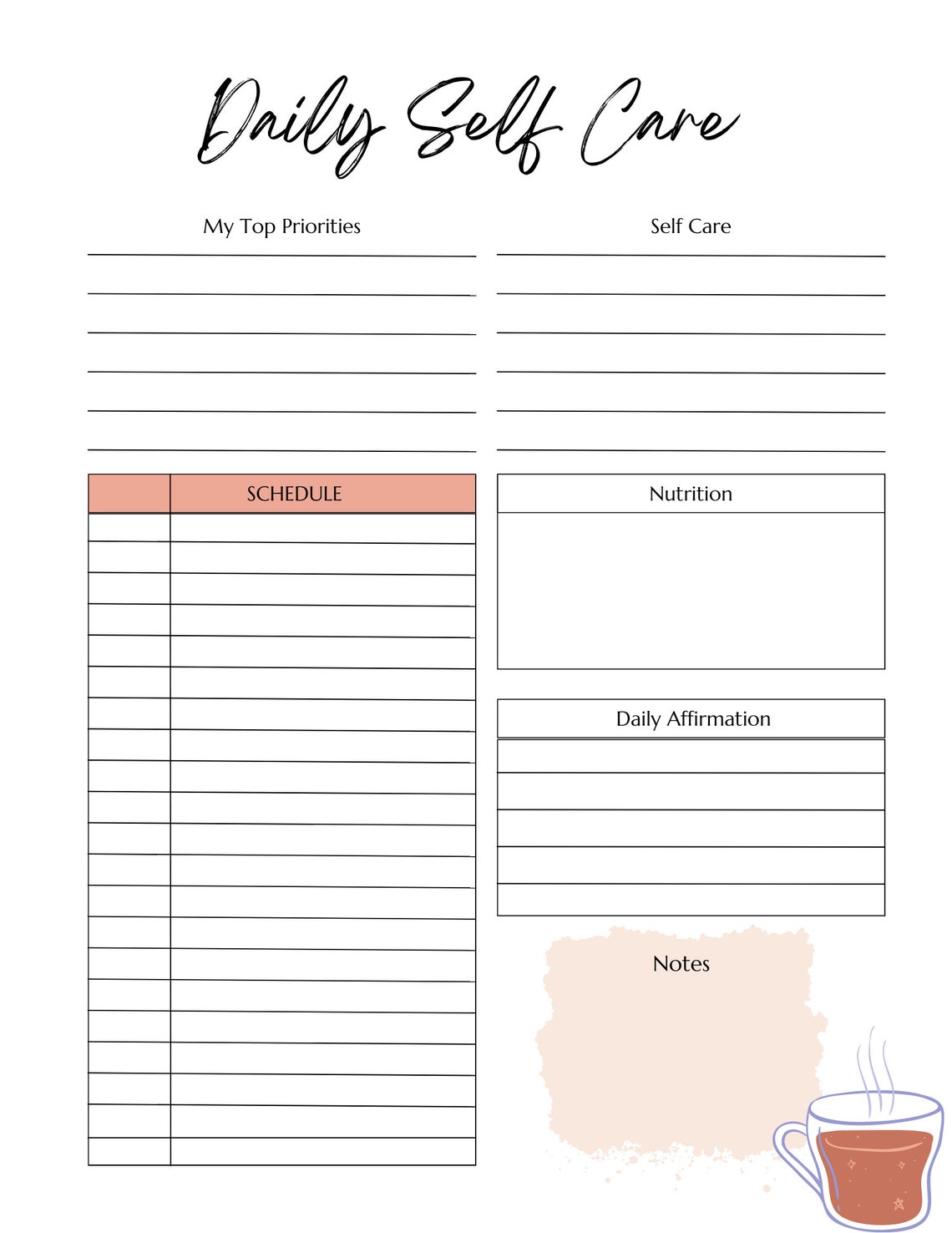 Self Care & Self Love Workbook Mental Health Journal Guided Digital ...