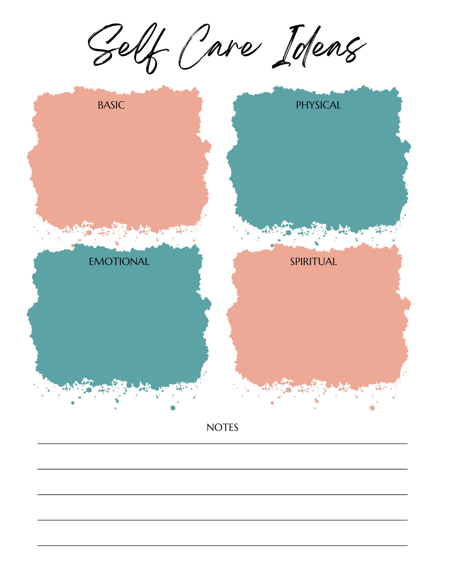 Self Care & Self Love Workbook Mental Health Journal Guided Digital ...