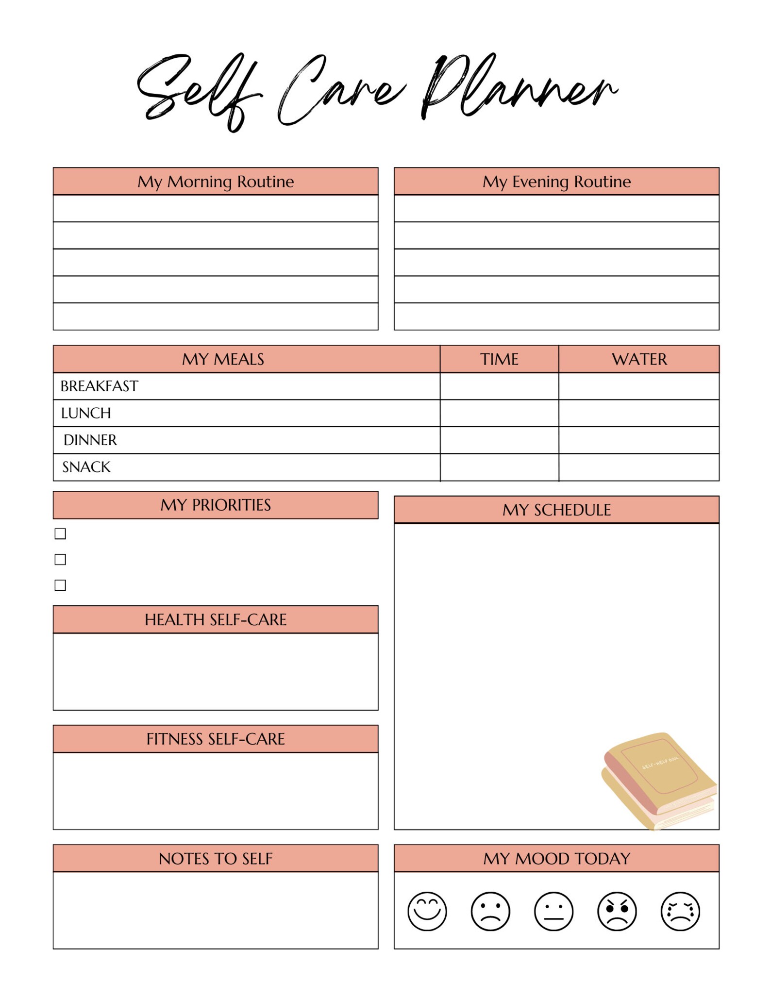 Self Care & Self Love Workbook Mental Health Journal Guided Digital ...