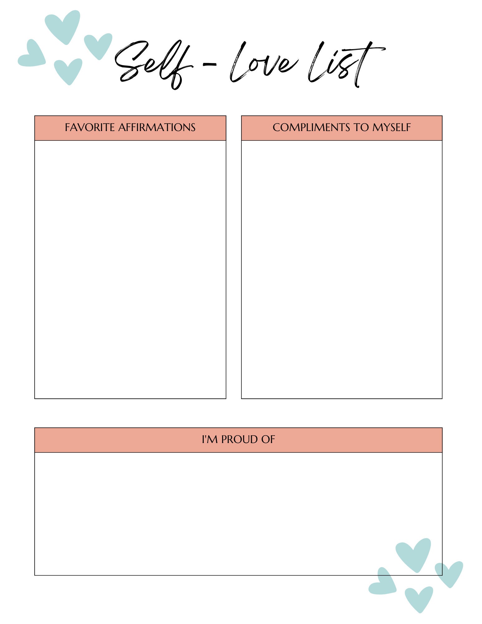 Self Care & Self Love Workbook Mental Health Journal Guided Digital ...