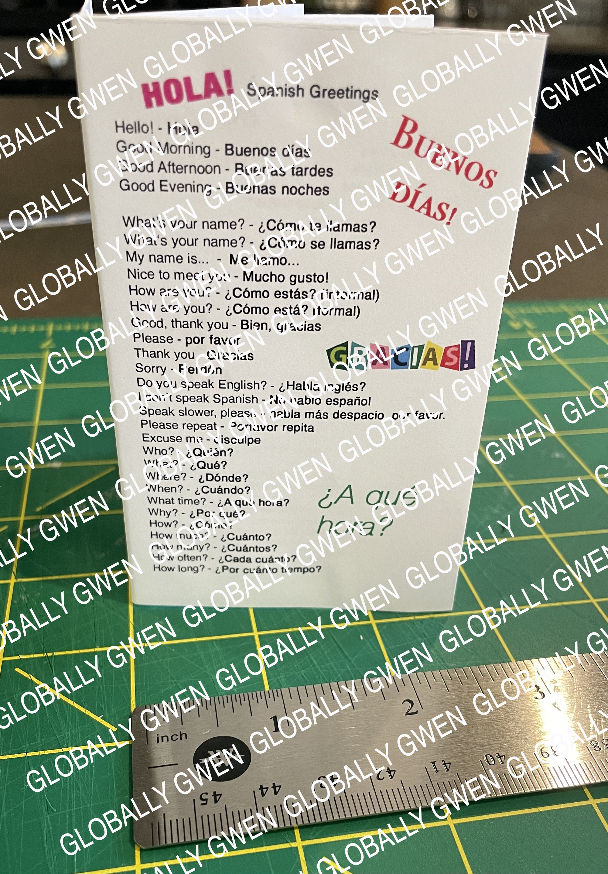 Spanish Language Cheat Sheet POCKET SIZE Travel Guide Vacation, Quick ...