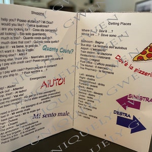 Italian Language Cheat Sheet POCKET SIZE Travel Guide Vacation, Quick ...