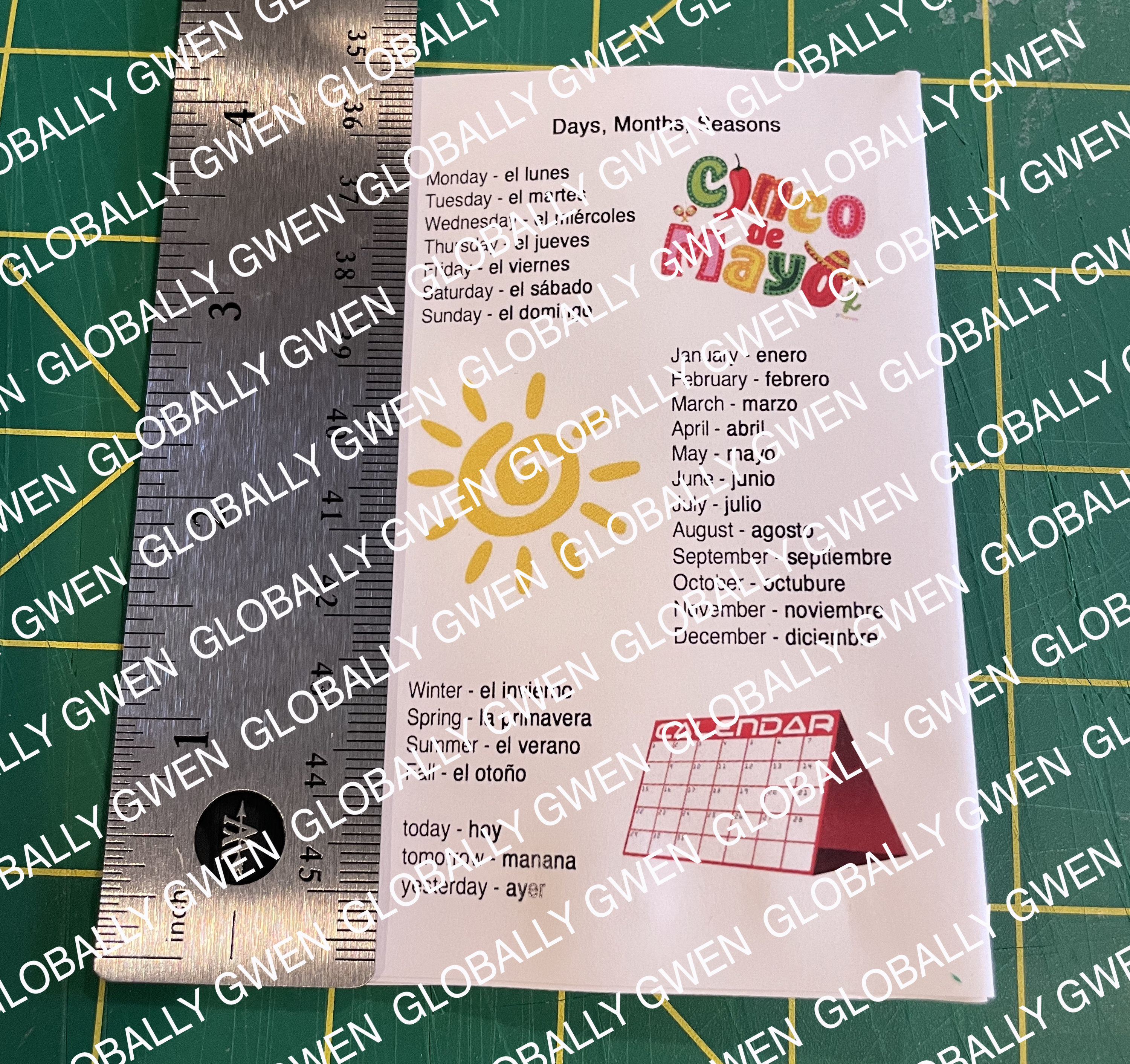 Spanish Language Cheat Sheet POCKET SIZE Travel Guide Vacation, Quick ...