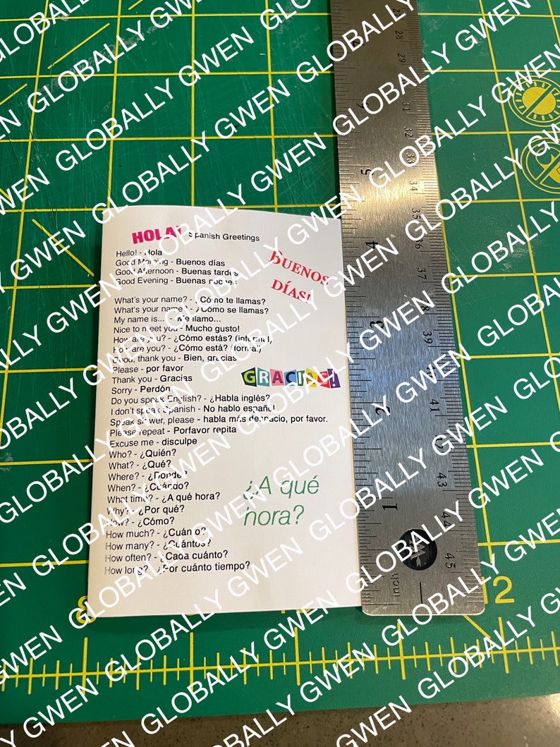 Spanish Language Cheat Sheet POCKET SIZE Travel Guide Vacation, Quick ...