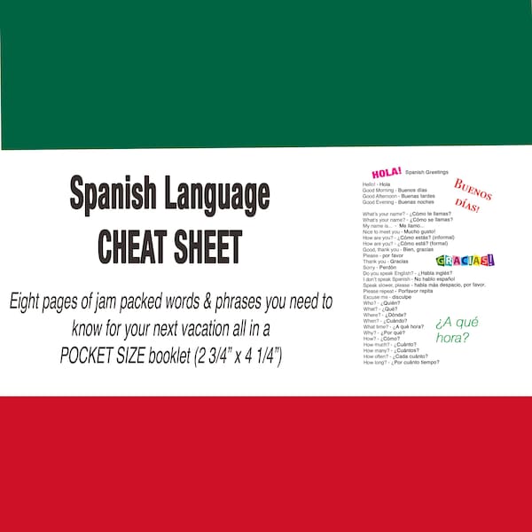 Spanish Quick Reference Guide - Etsy