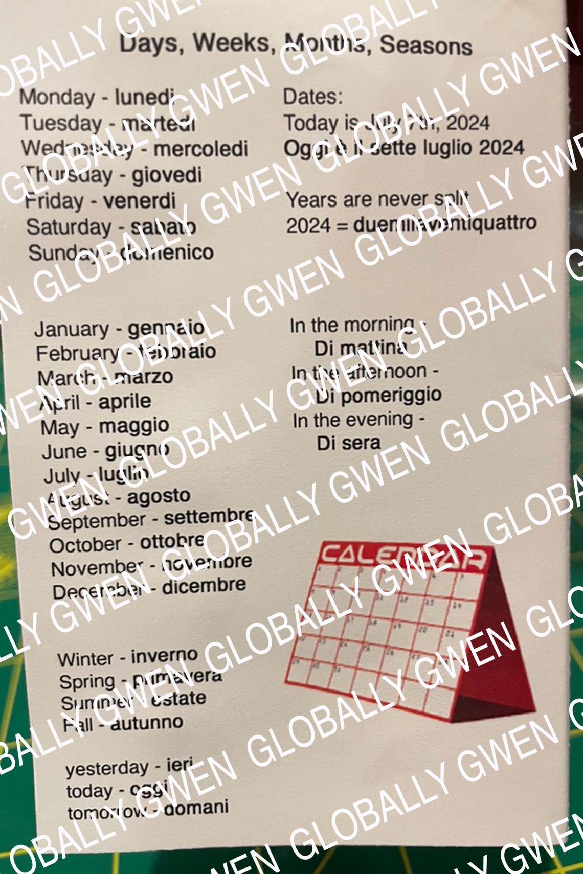 Italian Language Cheat Sheet POCKET SIZE Travel Guide Vacation, Quick ...