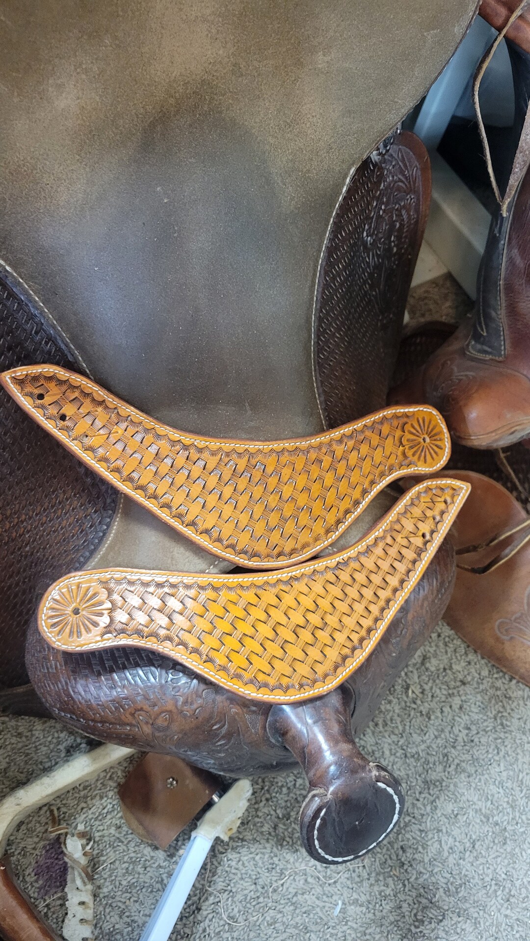 Custom Hand Made Lined Spur Straps. - Etsy