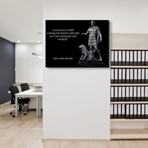 Conquer the World Motivational Wall Art, Inspirational Quotes Artwork ...