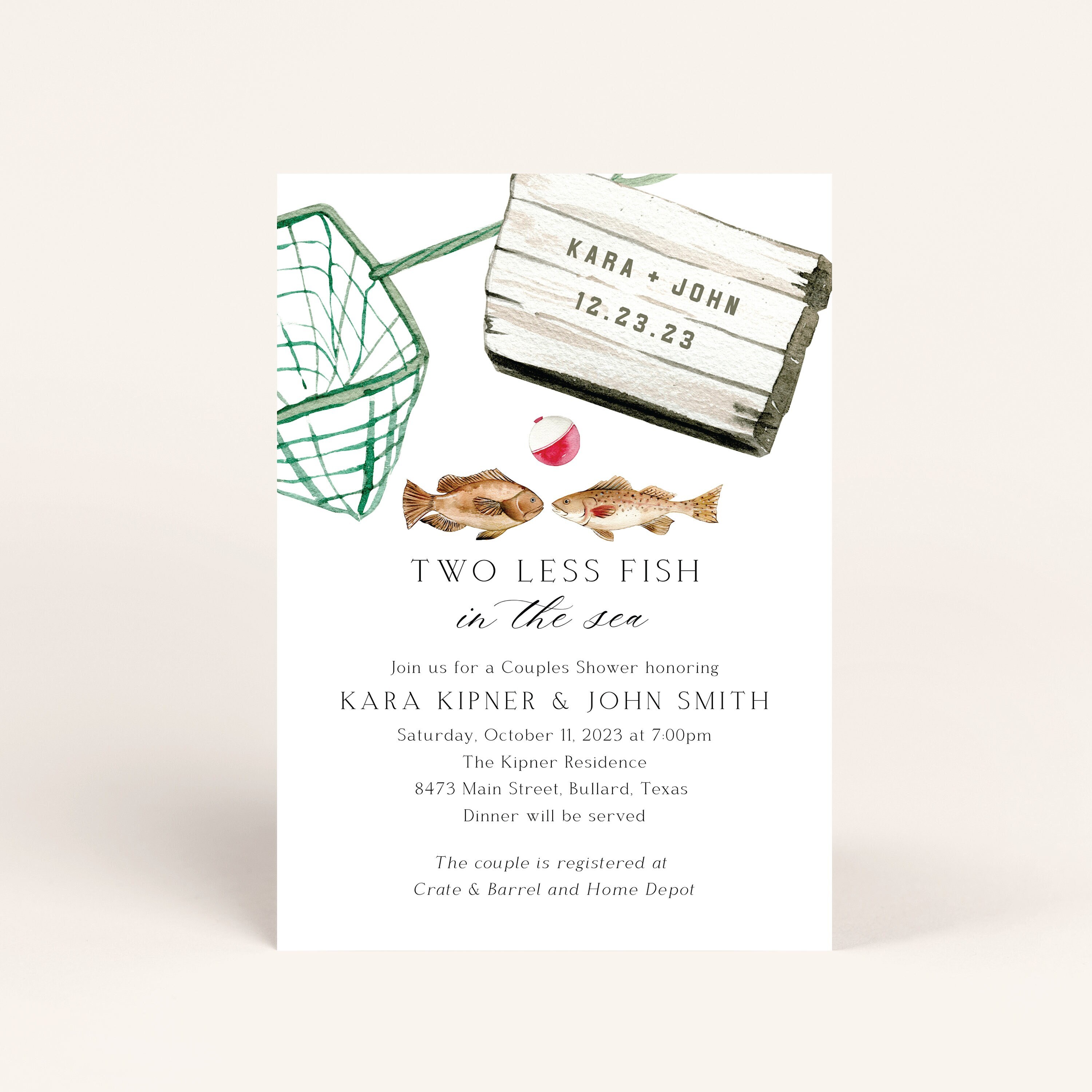 Couples Shower Invitation, Fishing, His and Hers Shower Invitation, Two ...