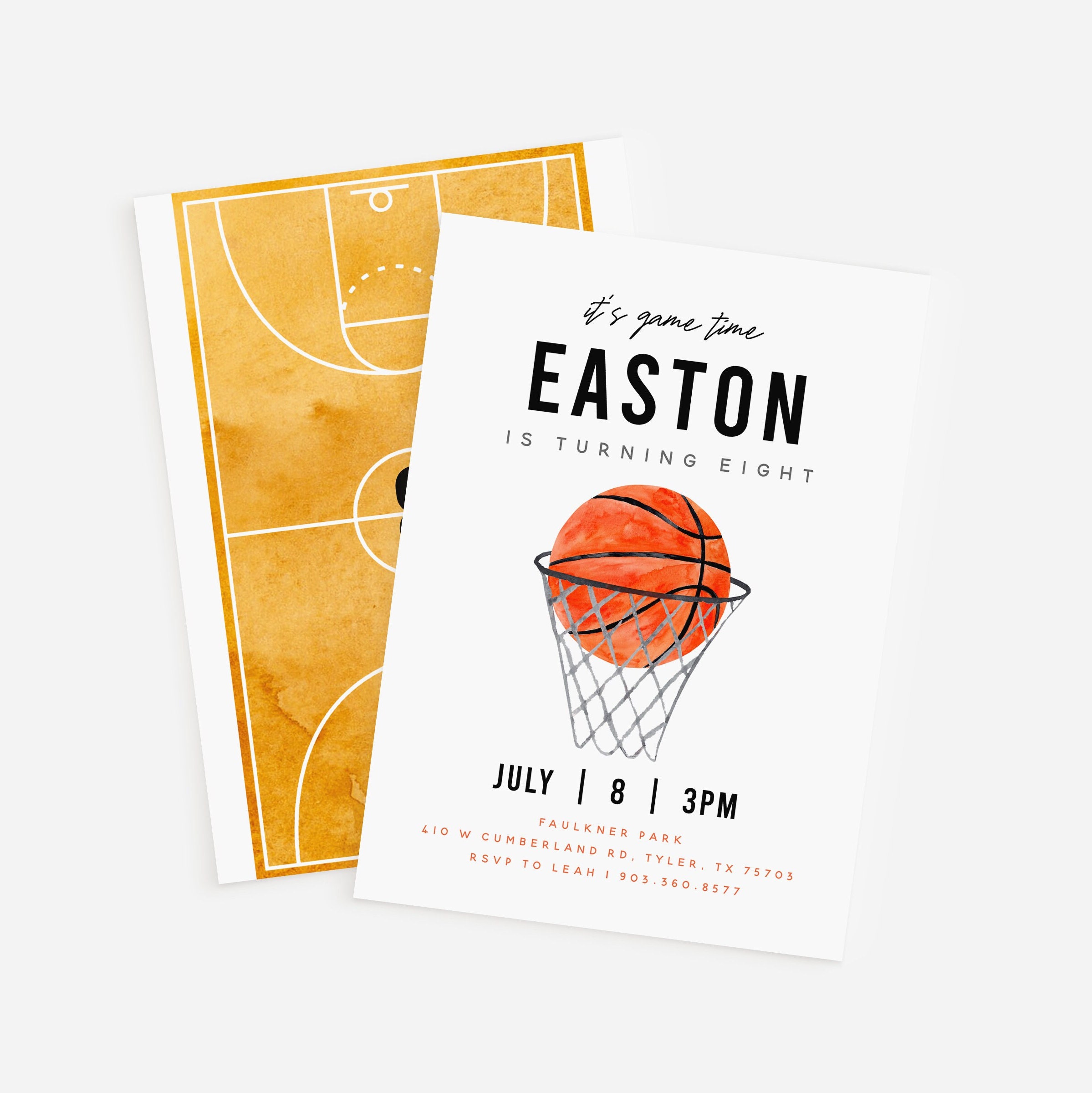 Basketball Birthday Party Invitation, Simple, Instant Download ...