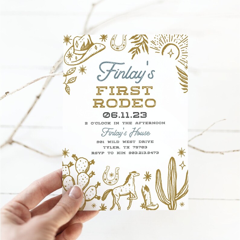 First Rodeo Birthday Invitation Instant Download First - Etsy