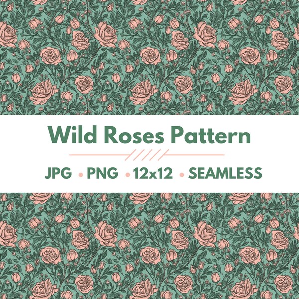 Wild Roses Pattern - Etsy