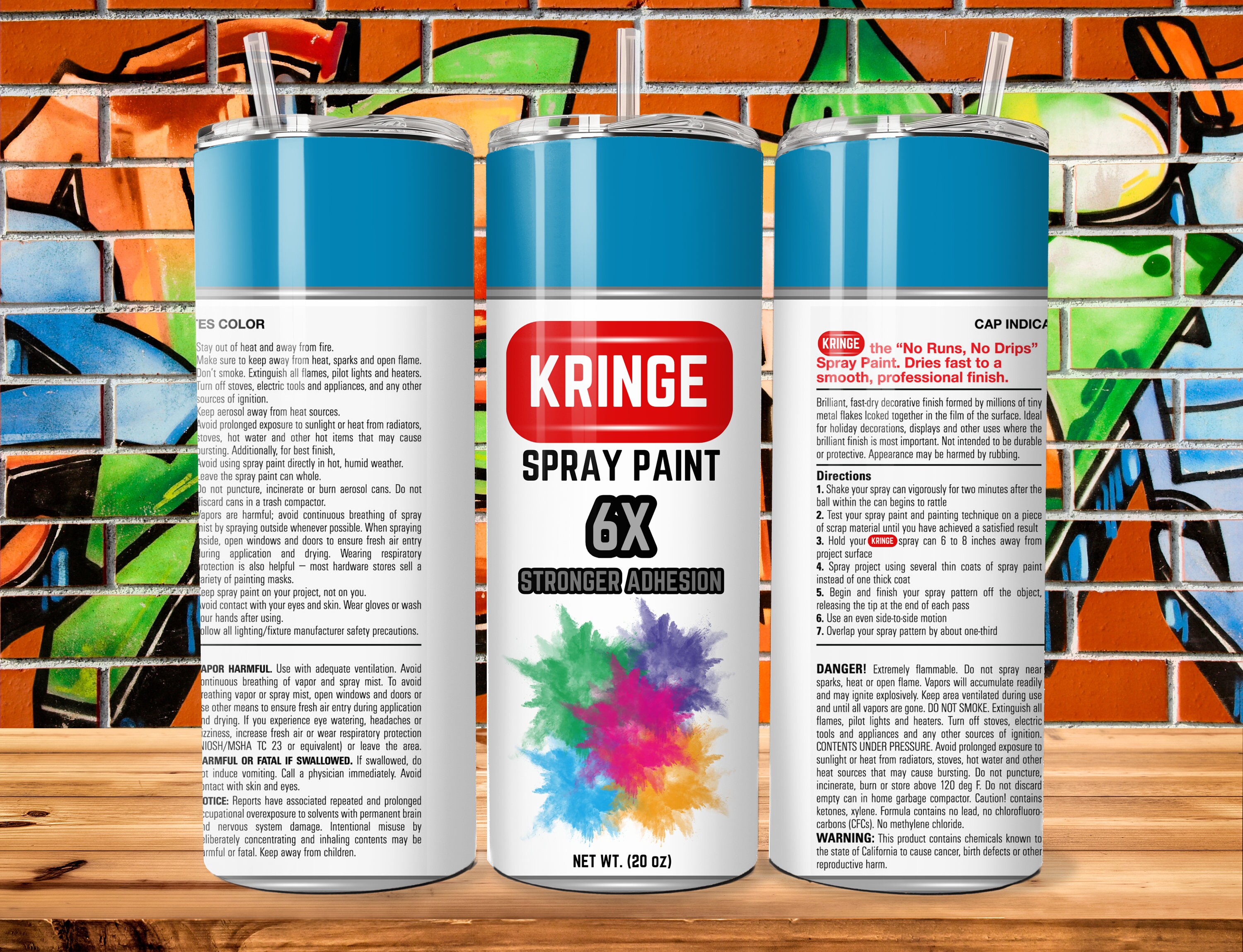 Kringe Blue Spray Paint Can File for Sublimation 20oz Skinny Tumbler - Etsy