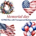 Memorial Day Watercolor Clipart Bundle Transparent Background PNG ...