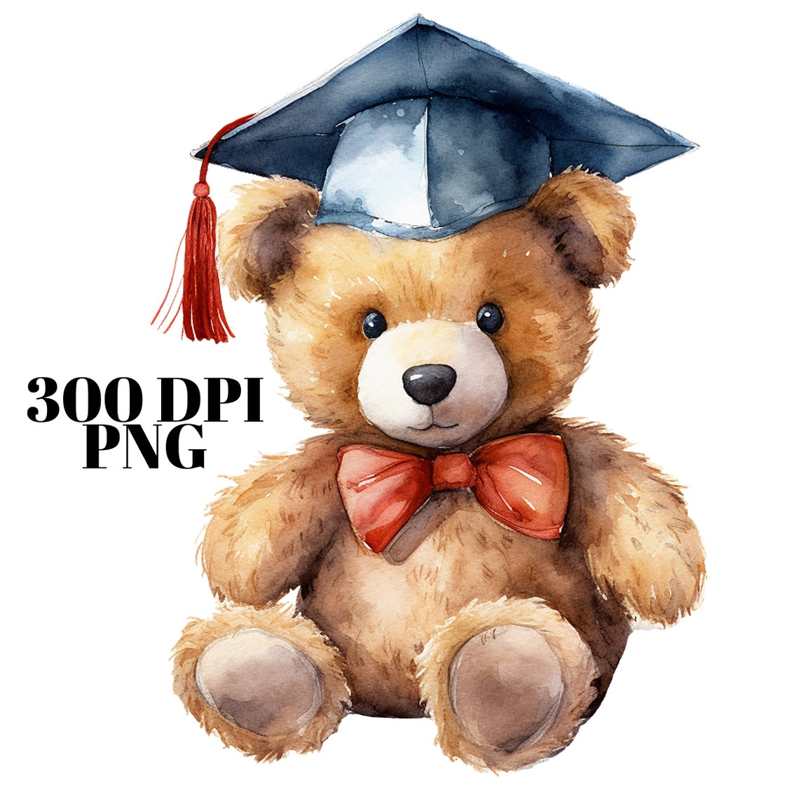 Graduation Watercolor Clipart Bundle Transparent Background Graduation ...