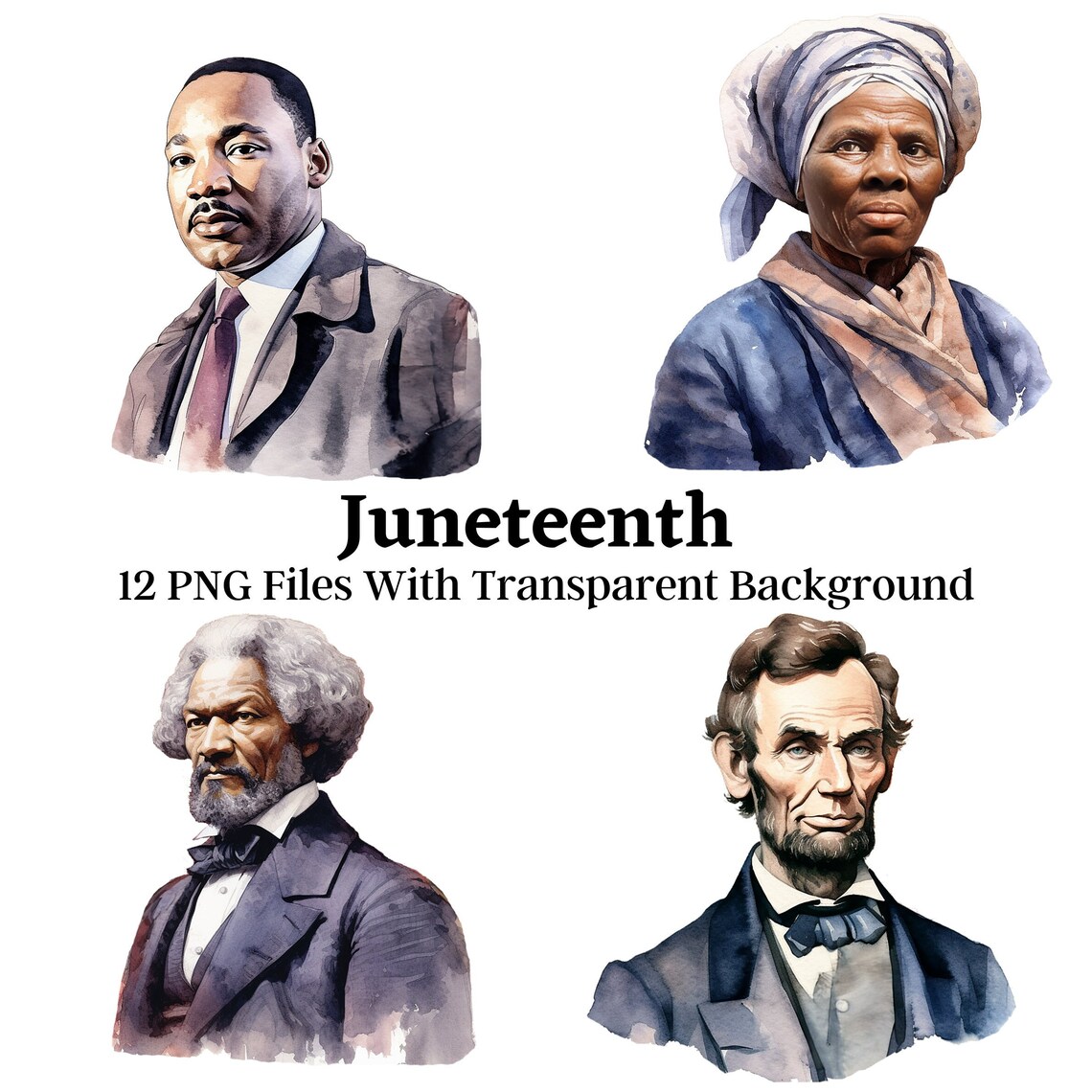Juneteenth Watercolor Clipart Bundle Juneteenth PNG Instant Download ...