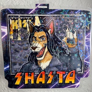 Custom Fursona Badge: Laminated Holographic Furry Art - Etsy