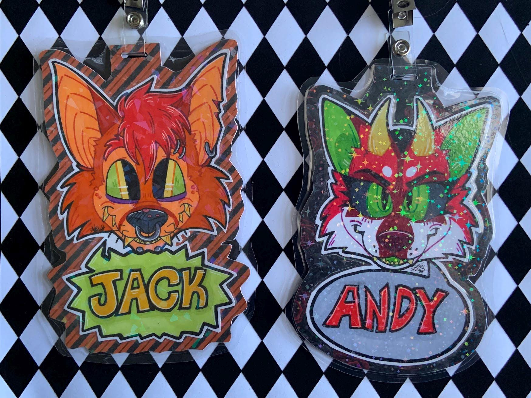 Custom Fursona Fursuit Comic Bubble Badge: Hand-drawn Furry Art ...