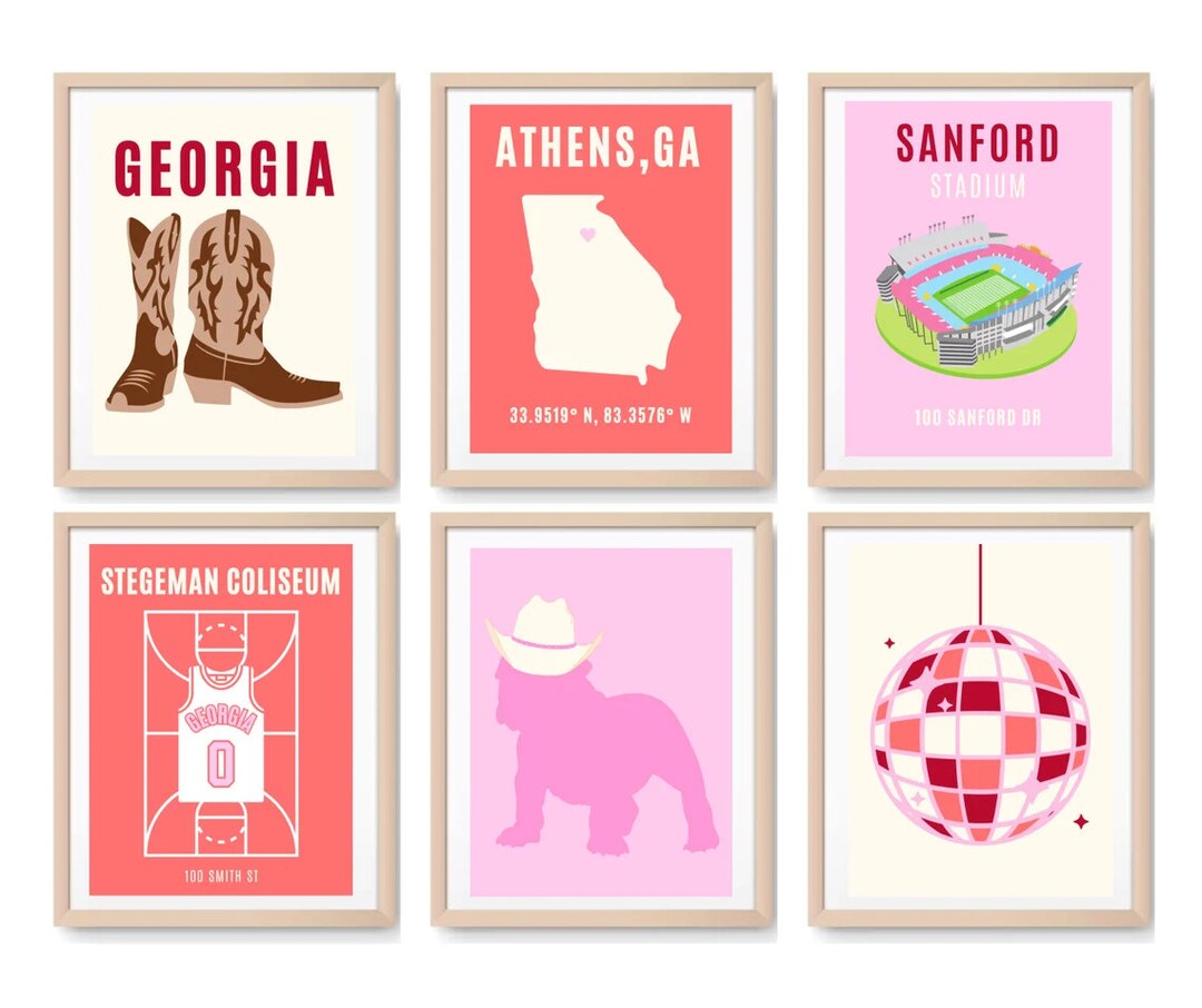 University of Georgia Digital Prints, UGA Wallart Prints, Digital Print ...