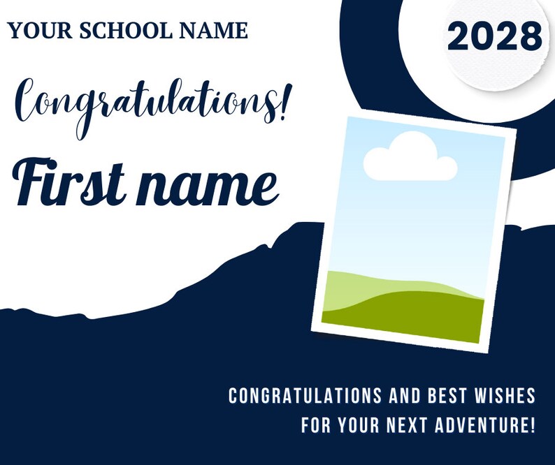 College Announcement Template, Class of 2028 Graduation, High School ...
