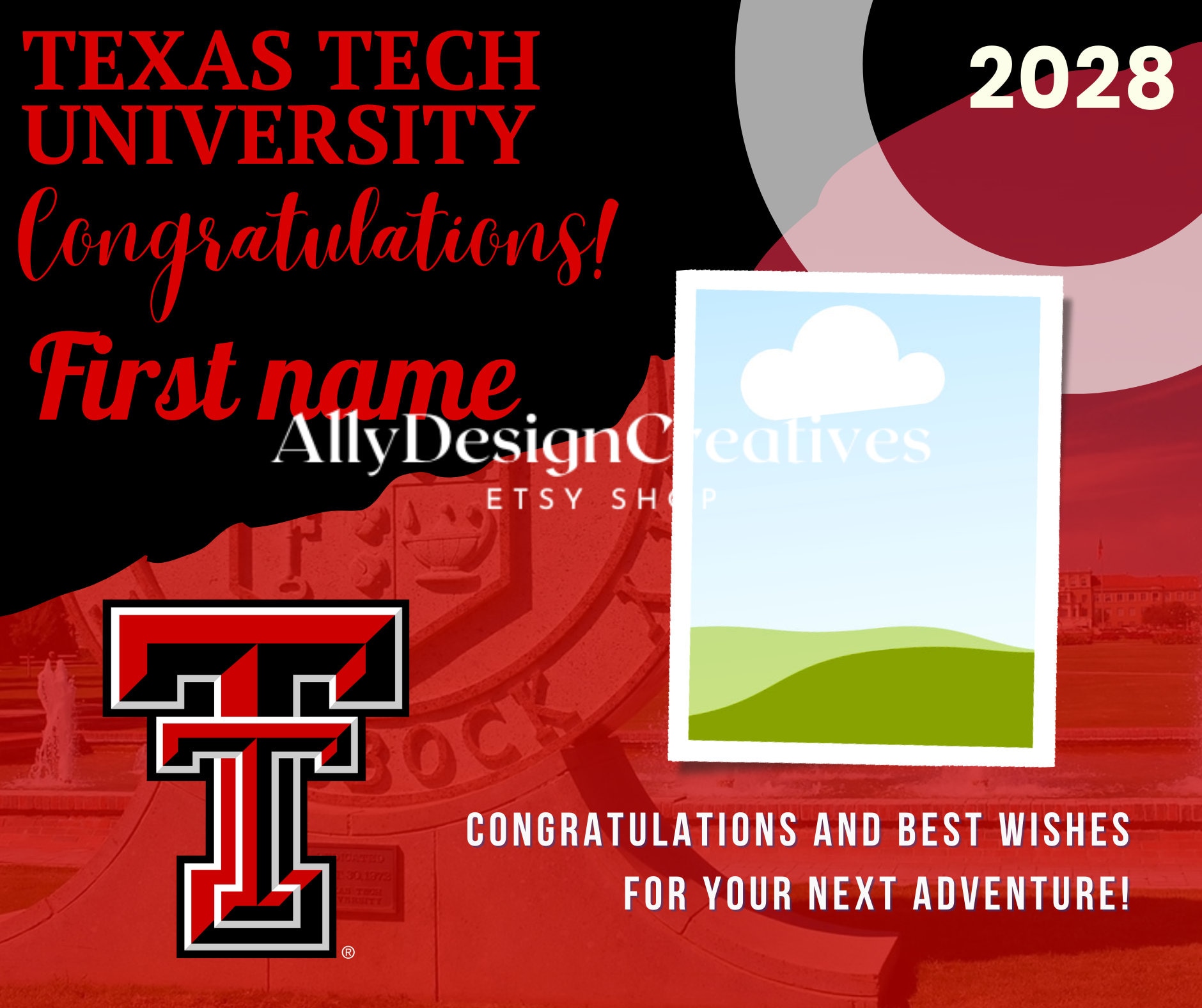 3 Texas Tech Digital Template, TTU Editable Template, TTU Graduation ...